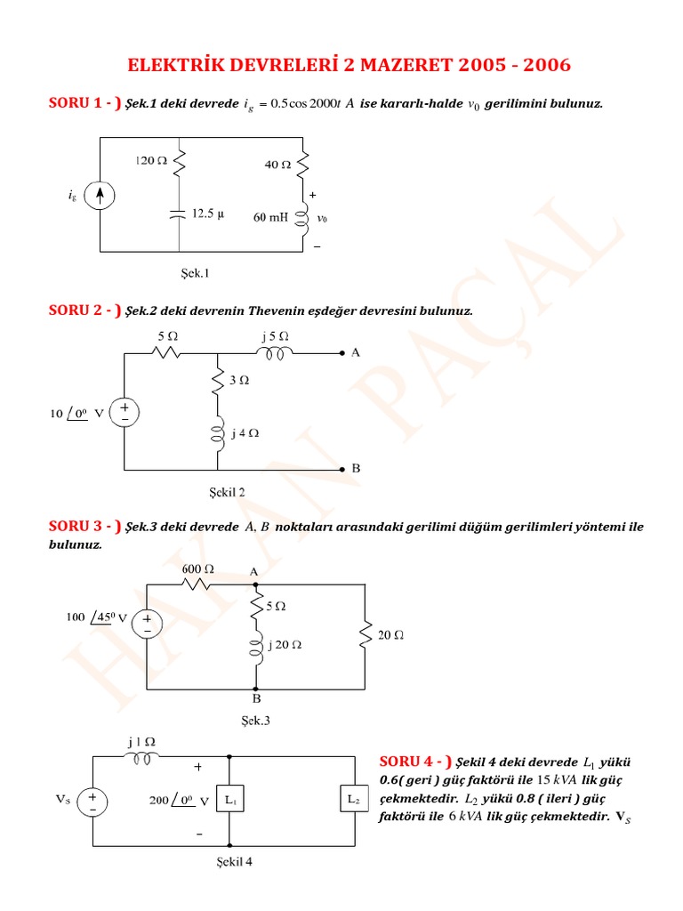 2005-2006 Devre Ii Mazeret Fi̇nal | PDF