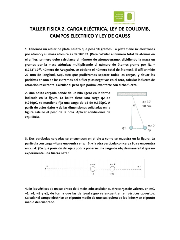 Taller Modulo 1 - Fisica II | PDF | Campo eléctrico | Carga eléctrica