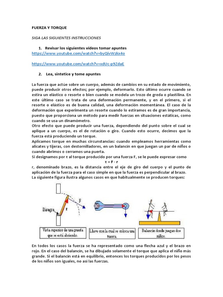 Torque | PDF | Fuerza | Viga (Estructura)