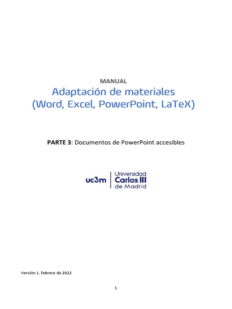 Manual_parte 3 Powerpoint - Materiales Educativos Accesibles - Uc3m v1 | PDF | Microsoft ...