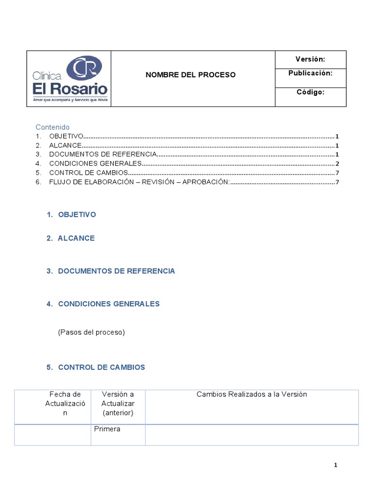 Plantilla Documentos Procesos | PDF
