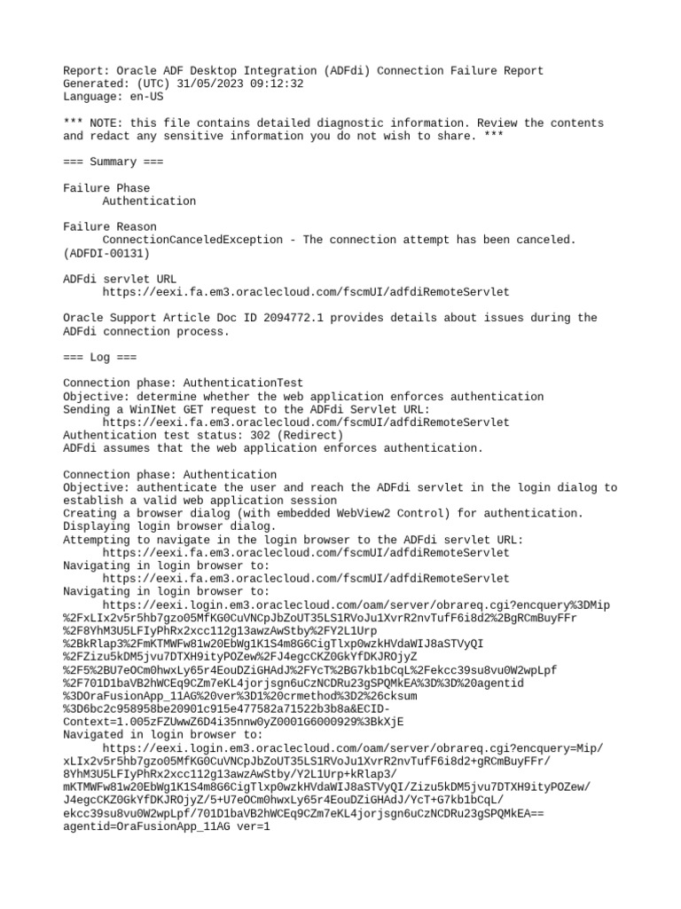 ADFdi Connection Authentication Failure | PDF | World Wide Web ...
