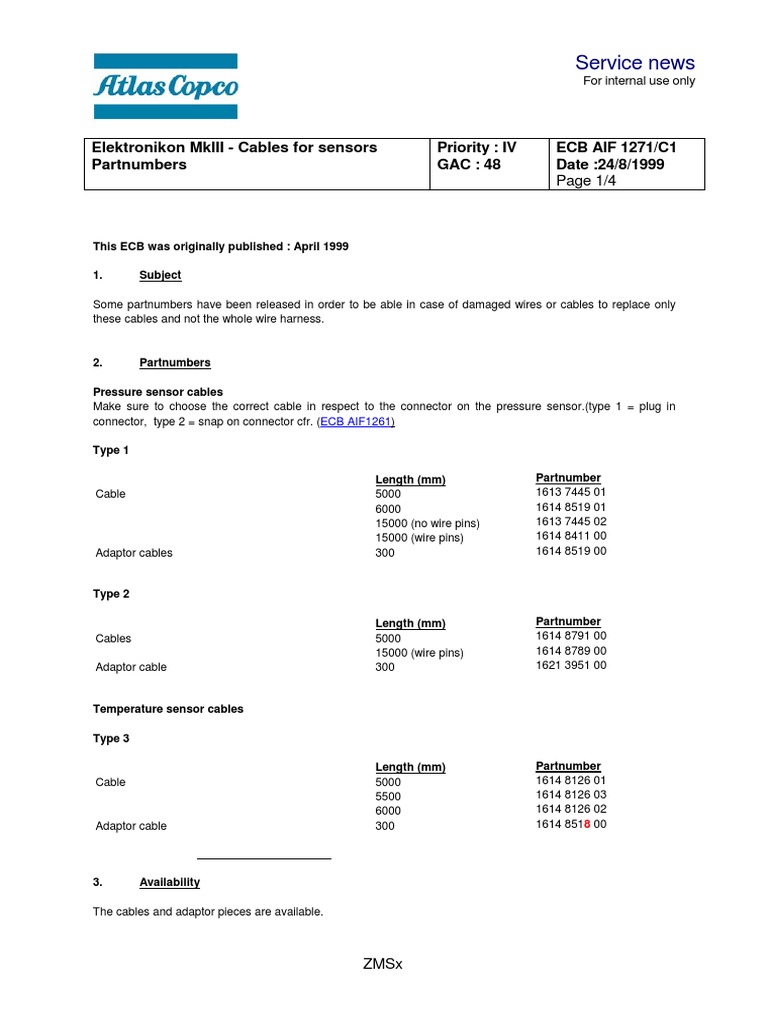 ECB AIF 1271C1 Cables For Sensors | Download Free PDF | Electrical ...