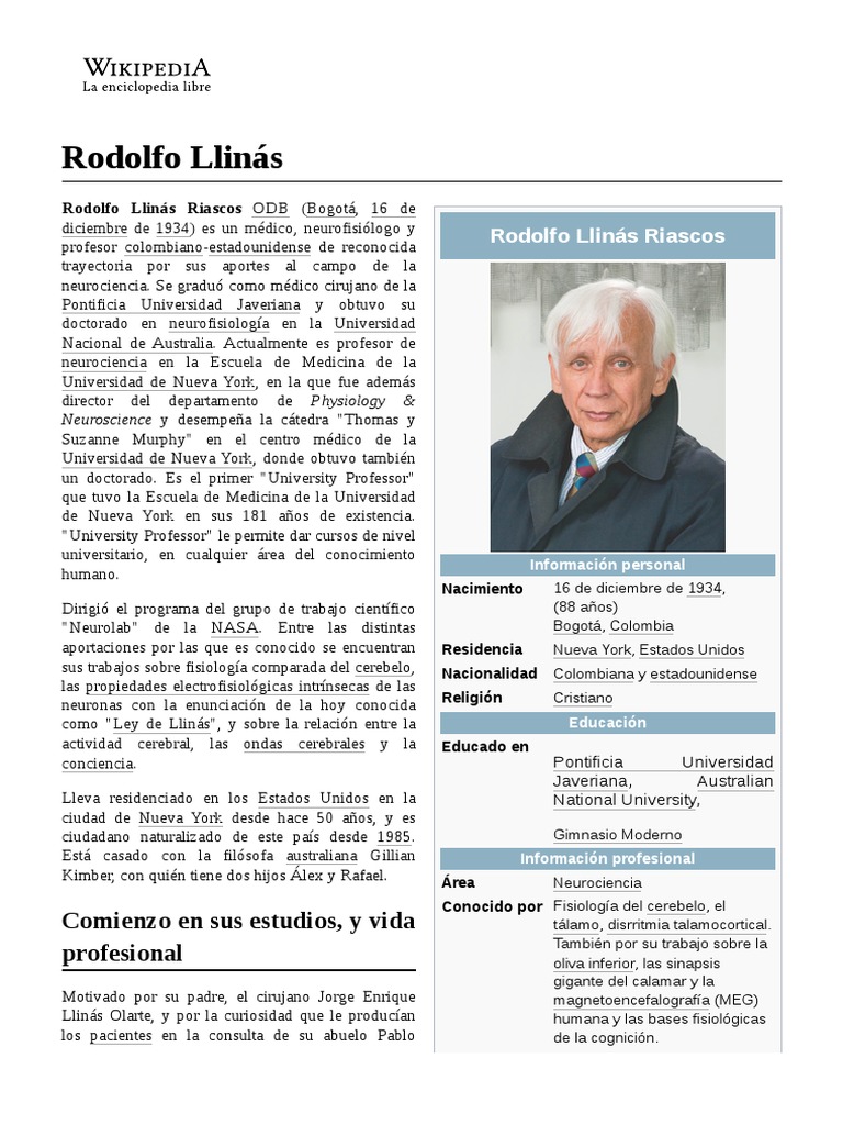 Rodolfo Llinás | PDF | Neurociencia