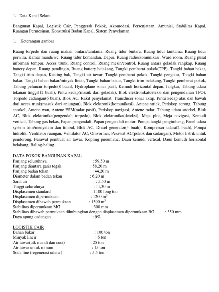 Data Kapal Selam Print Cok | PDF