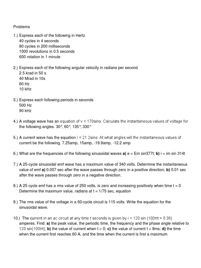 1.1 Lesson 1 Problems | PDF
