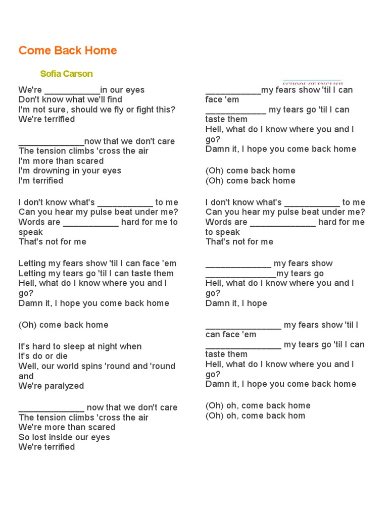 Come Back Home | PDF