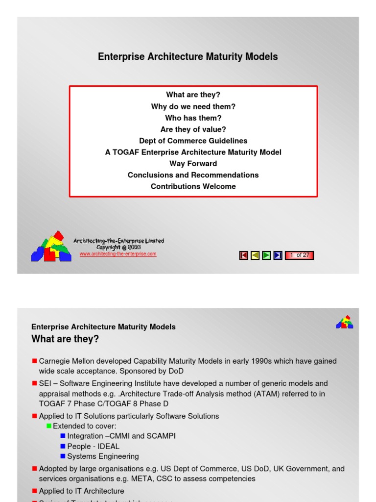 Judith Jones-Maturity Models | PDF | Enterprise Architecture | Systems ...