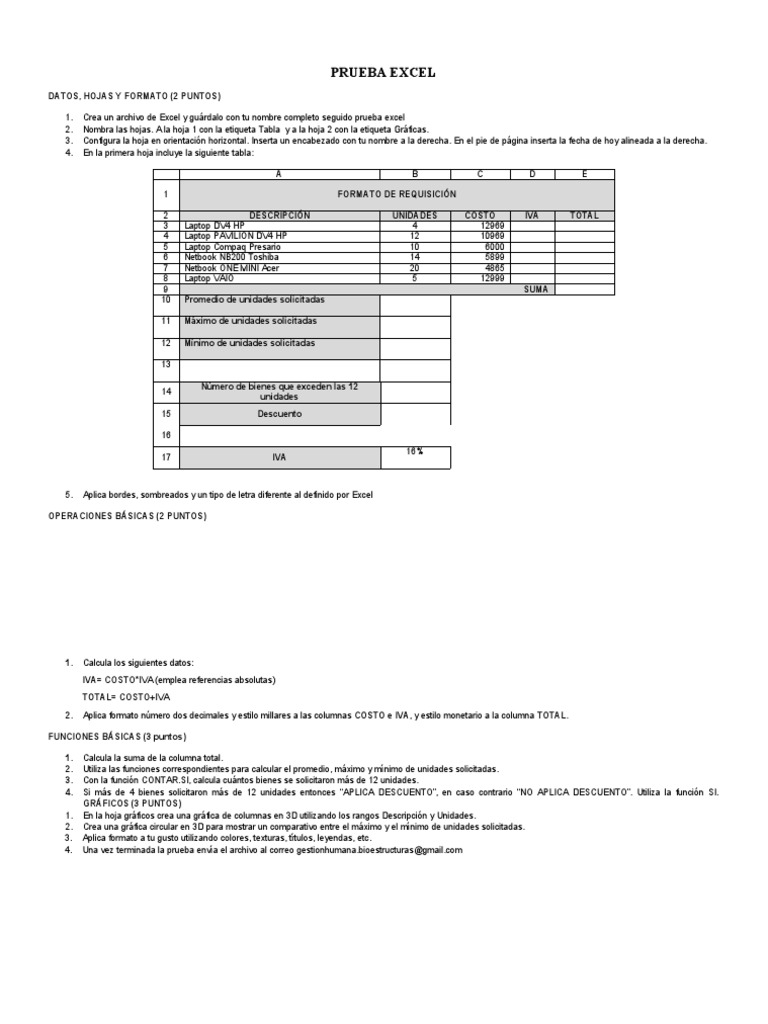 Prueba Excel | PDF | Microsoft Excel | Ciencias de la Computación