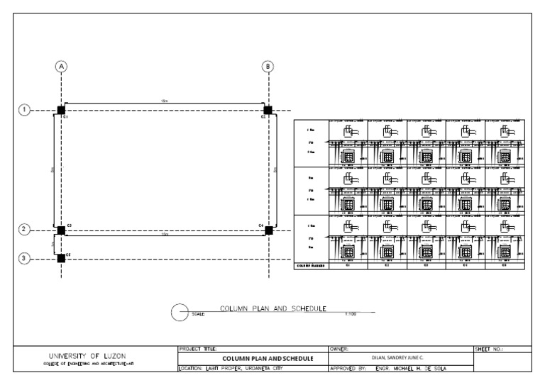 Dilan Column Plan and Sched | PDF