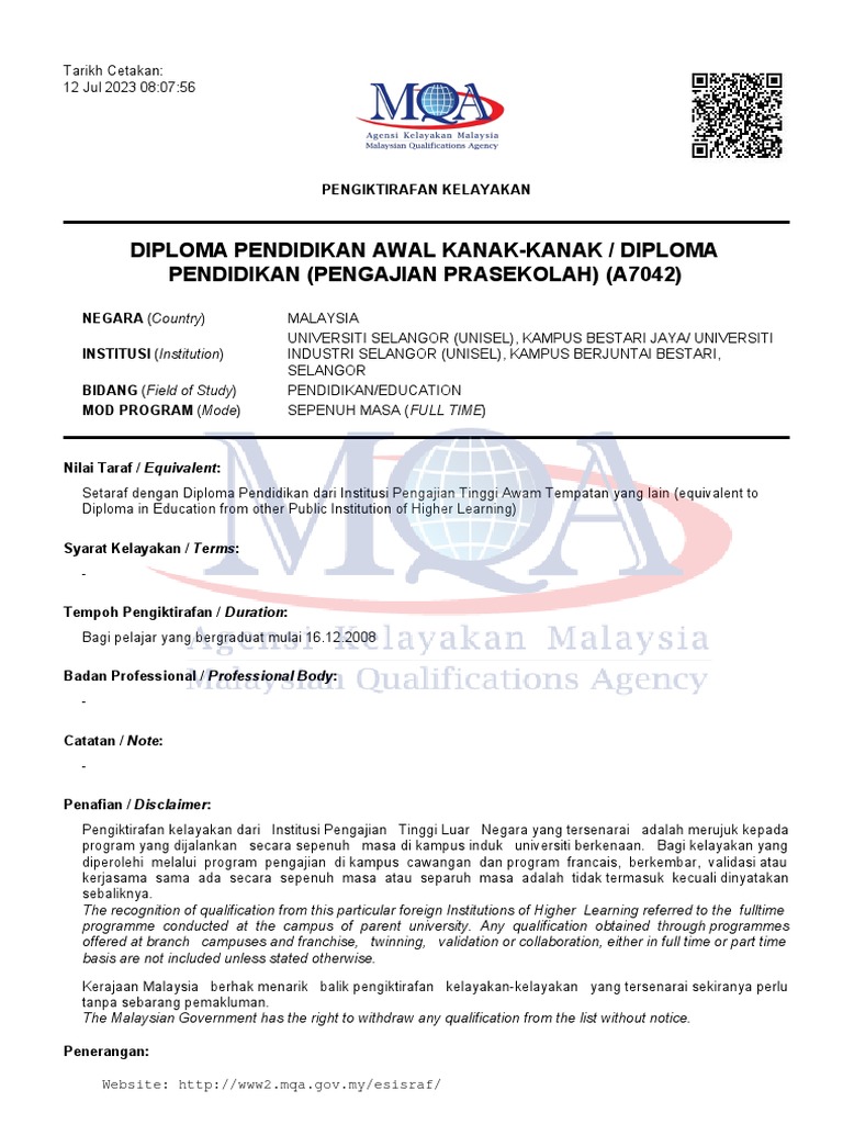 Diploma Mqa | PDF