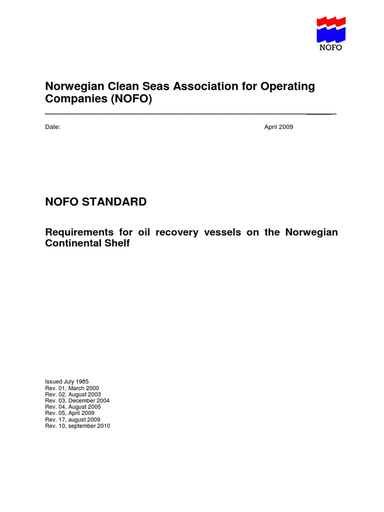 Nofo Standard 2009 - Engelsk Versjon | PDF | Pump | Crane (Machine)