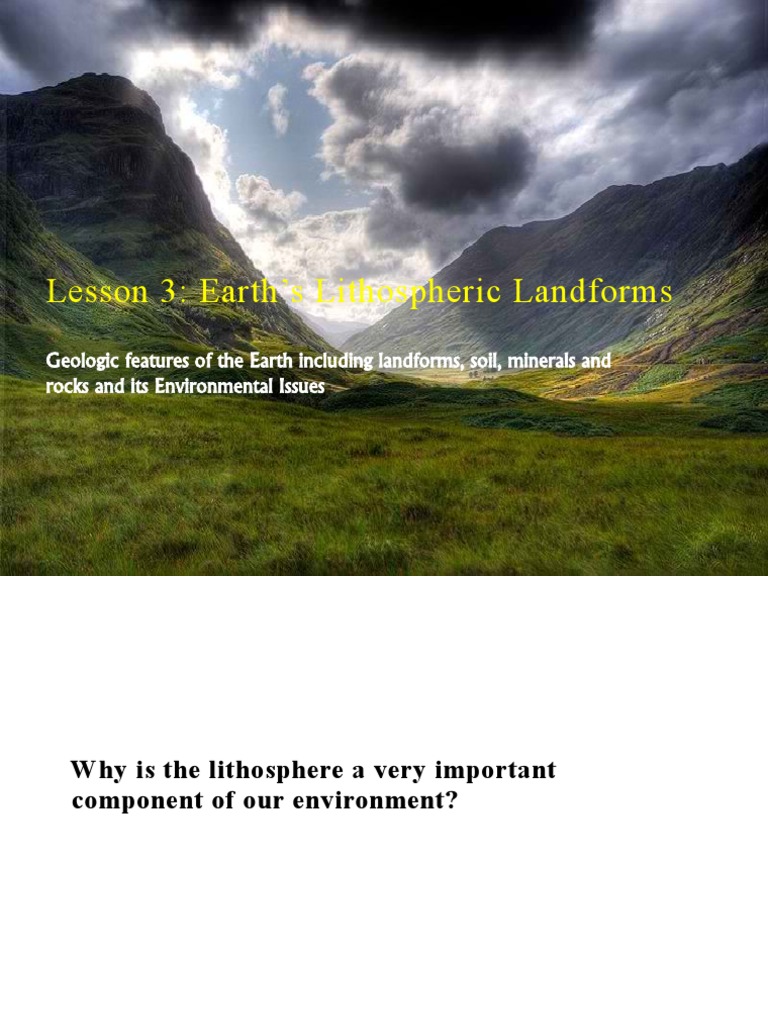 Lesson 3 Environmental Science Earths Lithosphere (1) | PDF | Volcano | Mountains
