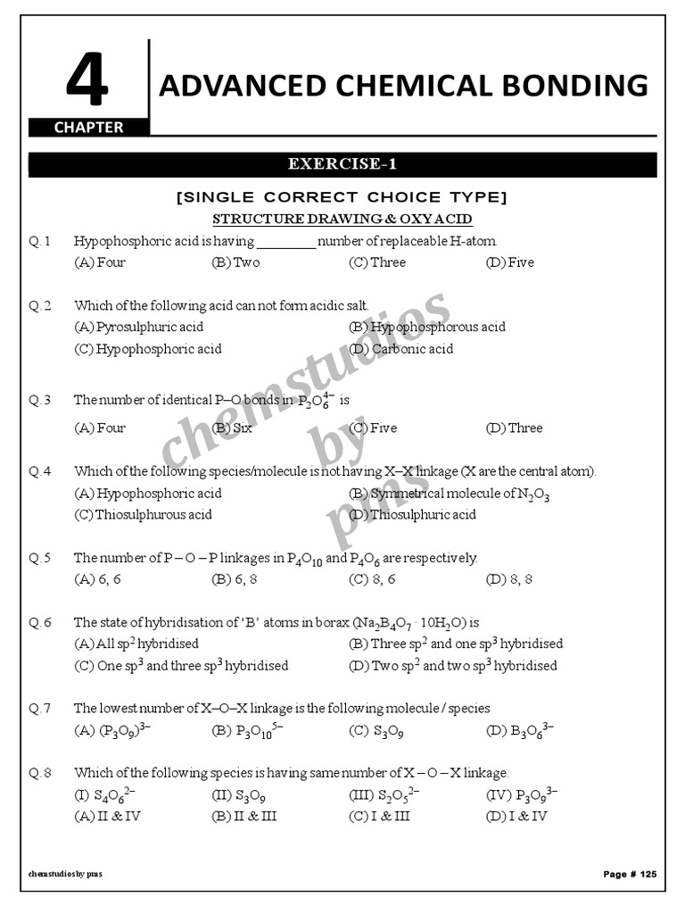 Chemical Bonding Question Bank | PDF | Chemical Bond | Molecules