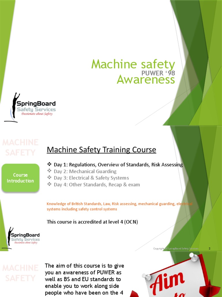 PUWER Presentation ONE DAY - Aug 17b | PDF | Risk | Risk Assessment