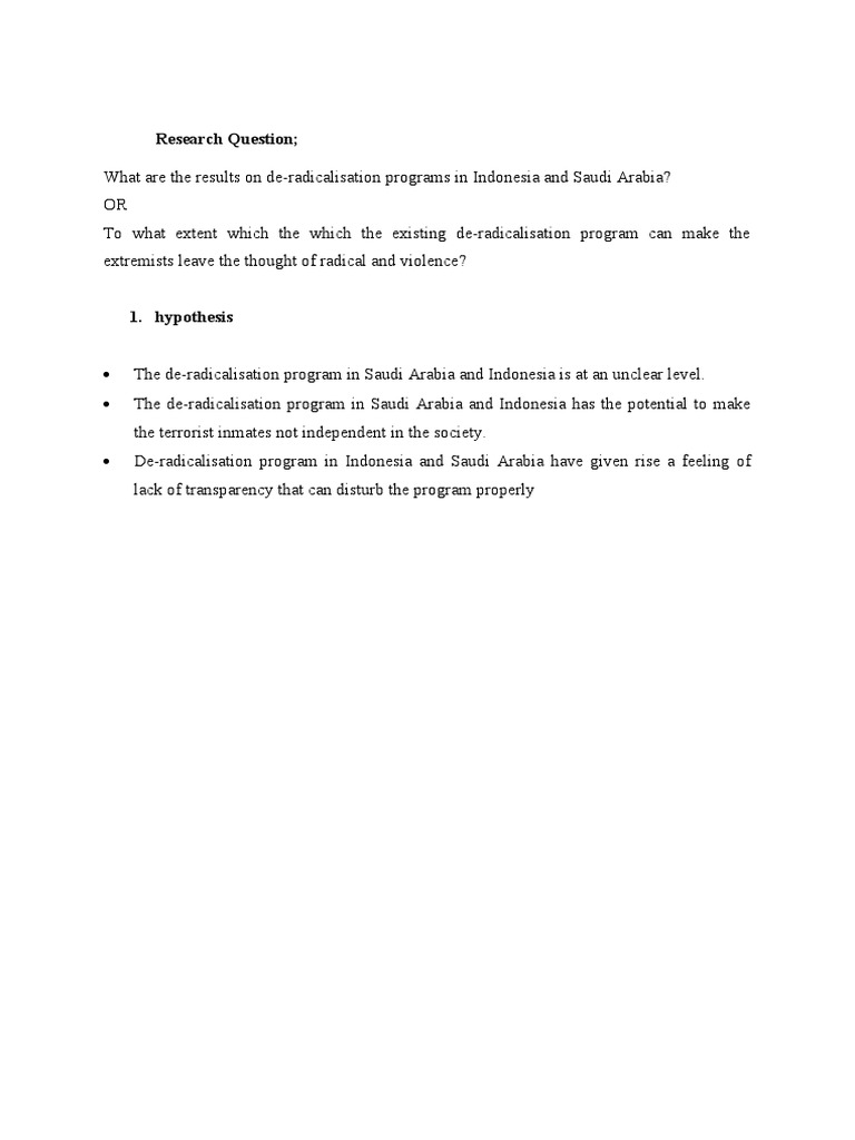 Research Question | PDF | Jihadism | Islamic Terrorism