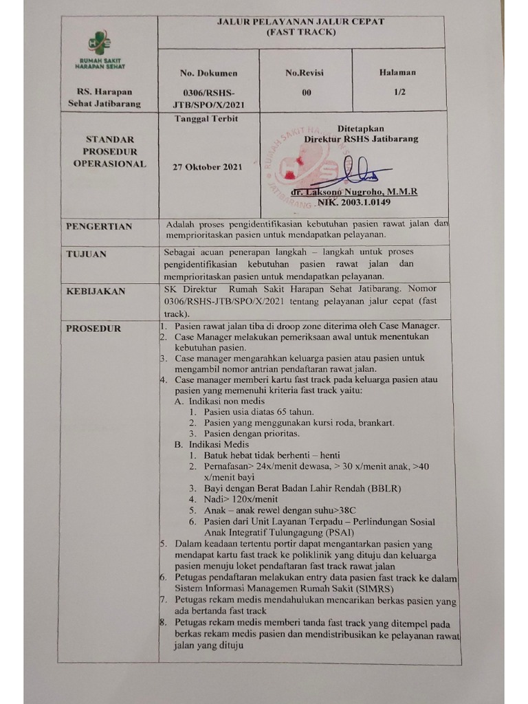 Spo Jalur Cepat Fast Track | PDF