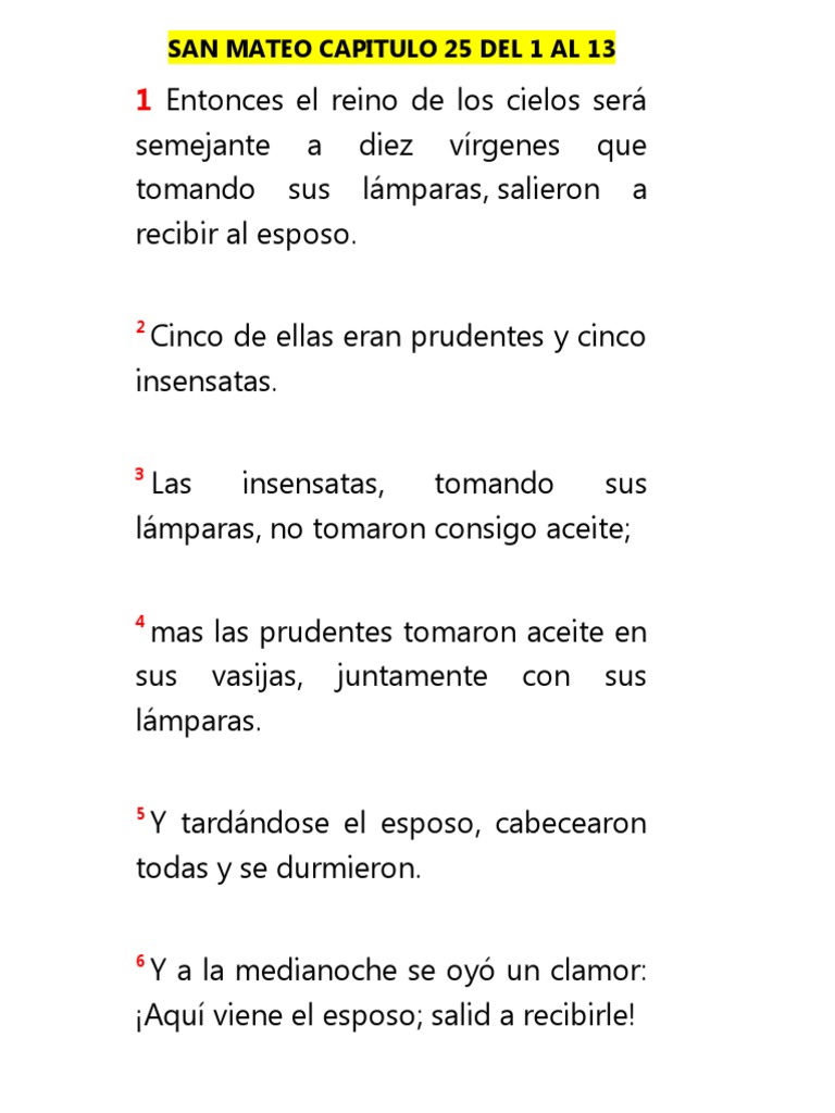 San Mateo Capitulo 25 Del 1 Al 13 | PDF