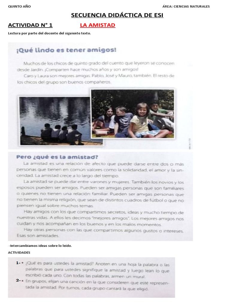 Secuencia Didáctica Esi 2022 | PDF