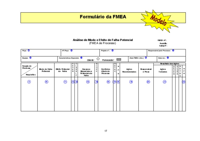 Formulário FMEA de Processo | PDF