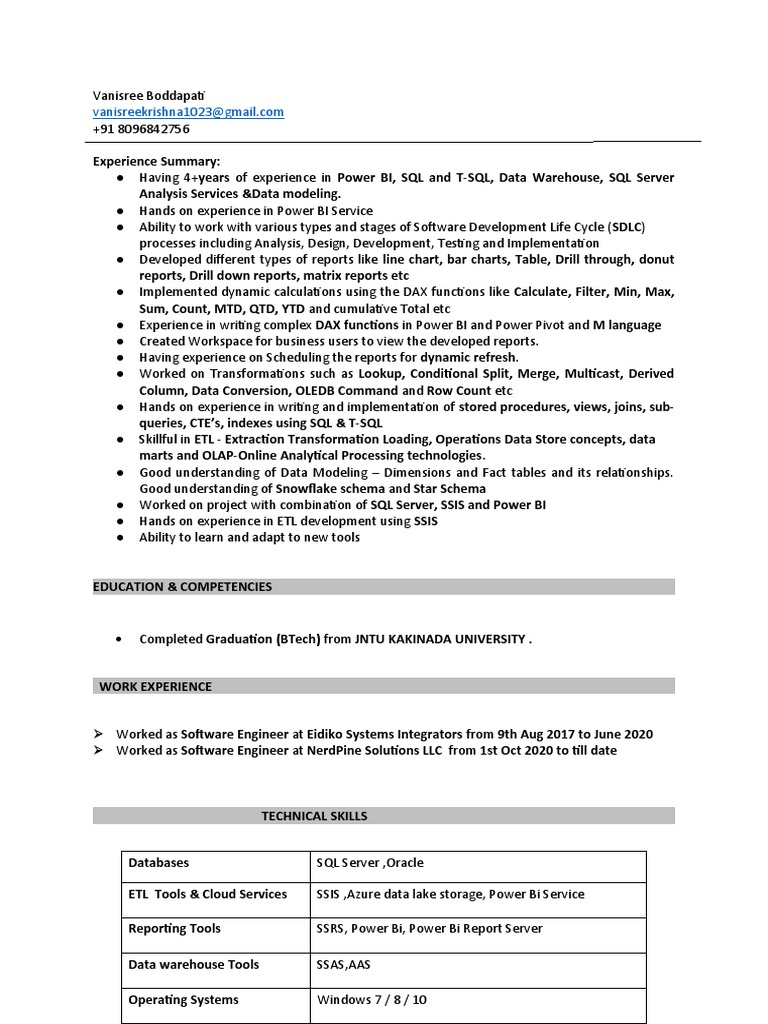 Naukri Vanisree (5y 3m) | PDF | Databases | Microsoft Sql Server Naukri Vanisree (5y 3m) | PDF | Databases | Microsoft Sql Server
