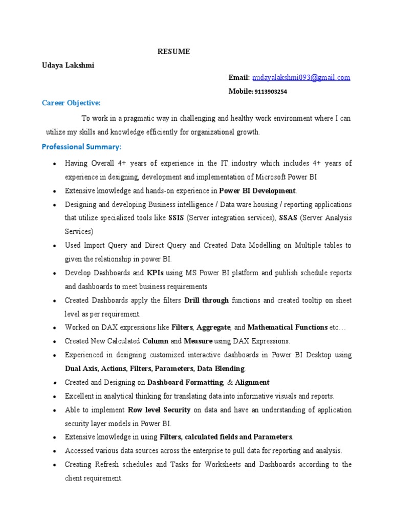 Naukri UdayaLakshmi (5y 0m) | PDF | Data | Business Intelligence