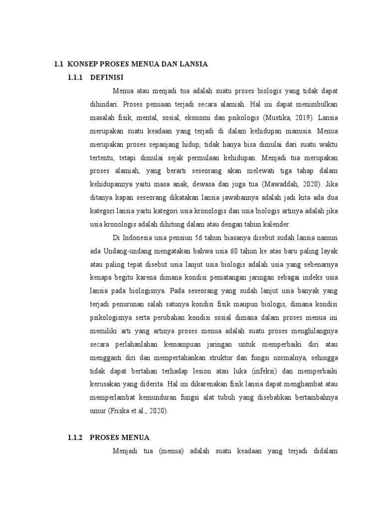 Proses Menua dan Karakteristik Lansia | PDF