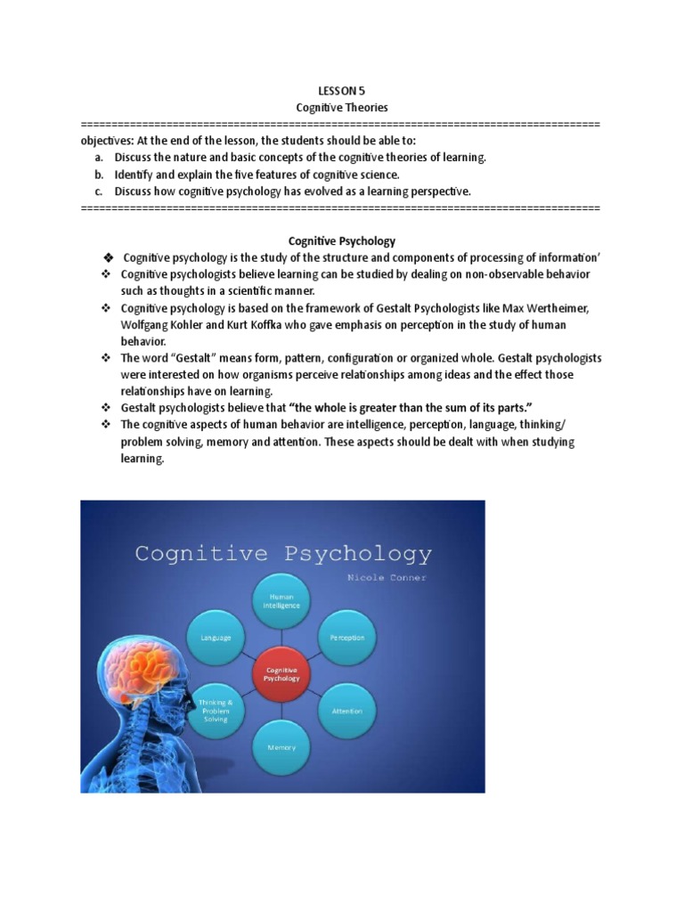 Cognitive Theories | PDF | Cognitive Psychology | Learning