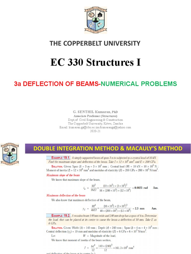 3a DEFLECTION OF BEAMS-Numerical Problems | PDF
