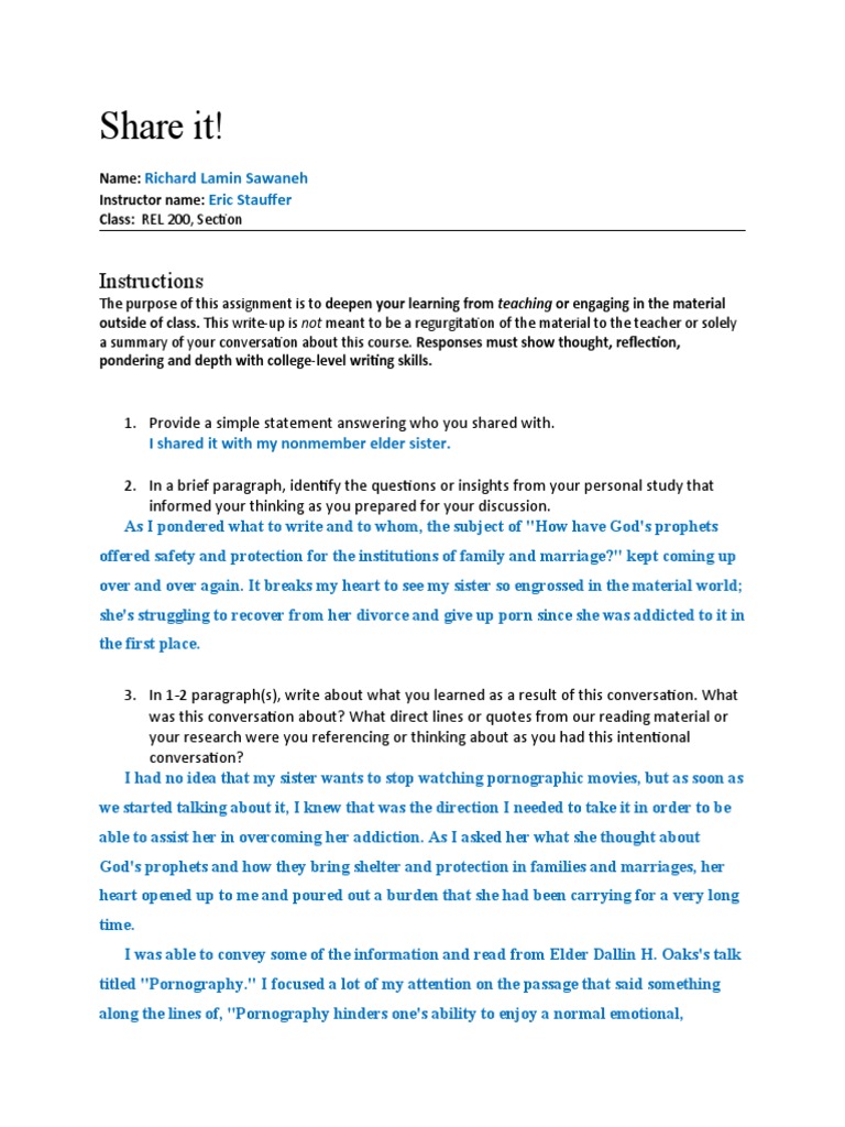 Richard W09 Insight Sharing - Share It! | PDF | Psychology | Cognitive ...