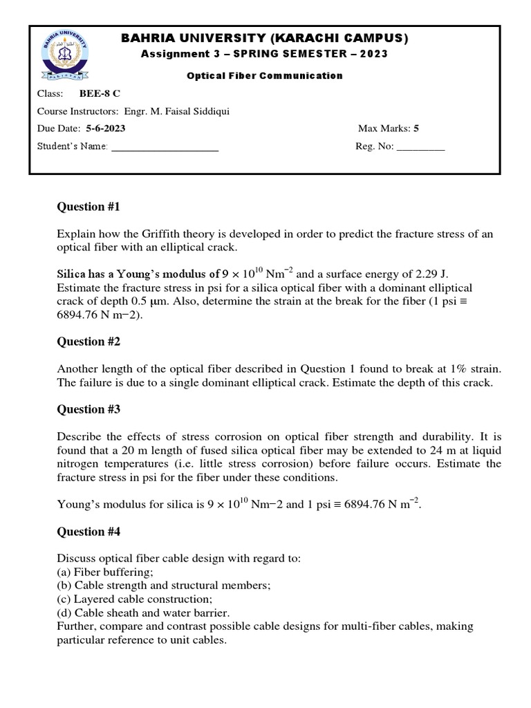 Assignment 3 - Optical Fiber Comm 30052023 093942am | PDF