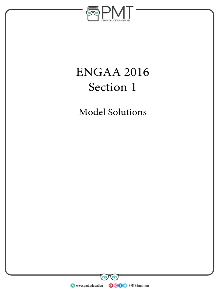 ENGAA 2016 Section 1 Solutions | PDF | Atmosphere Of Earth | Metrology