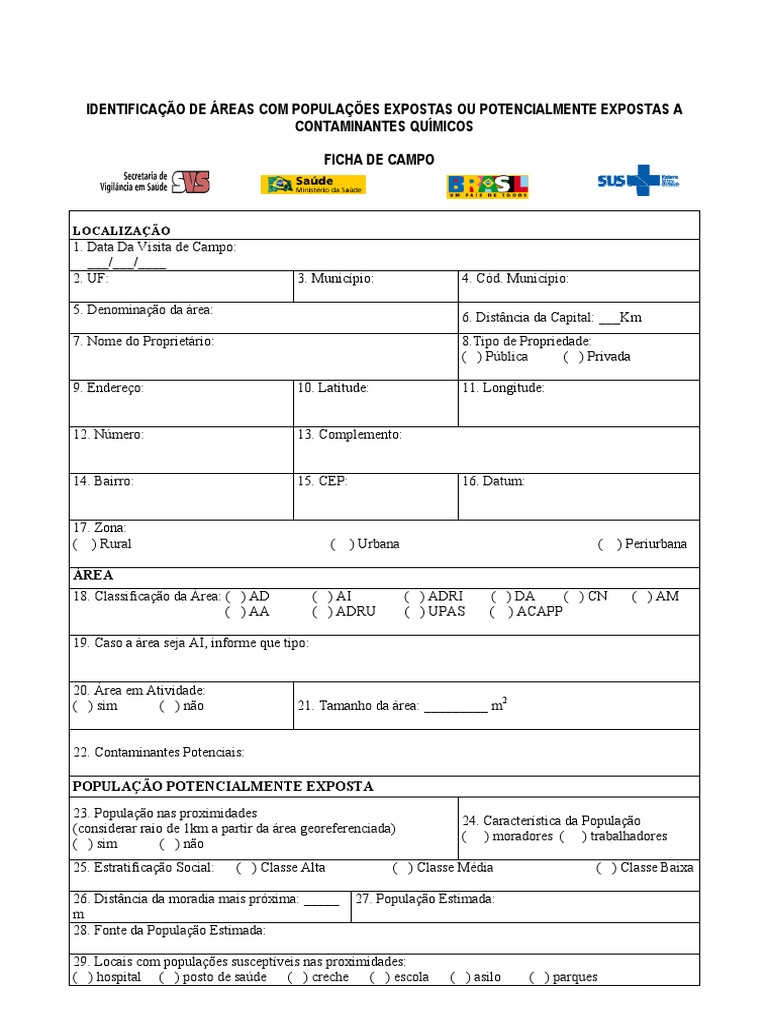 Ficha de Campo e Instrutivo VIGISOLO | Download grátis PDF ... Ficha de Campo e Instrutivo VIGISOLO | Download grátis PDF ...