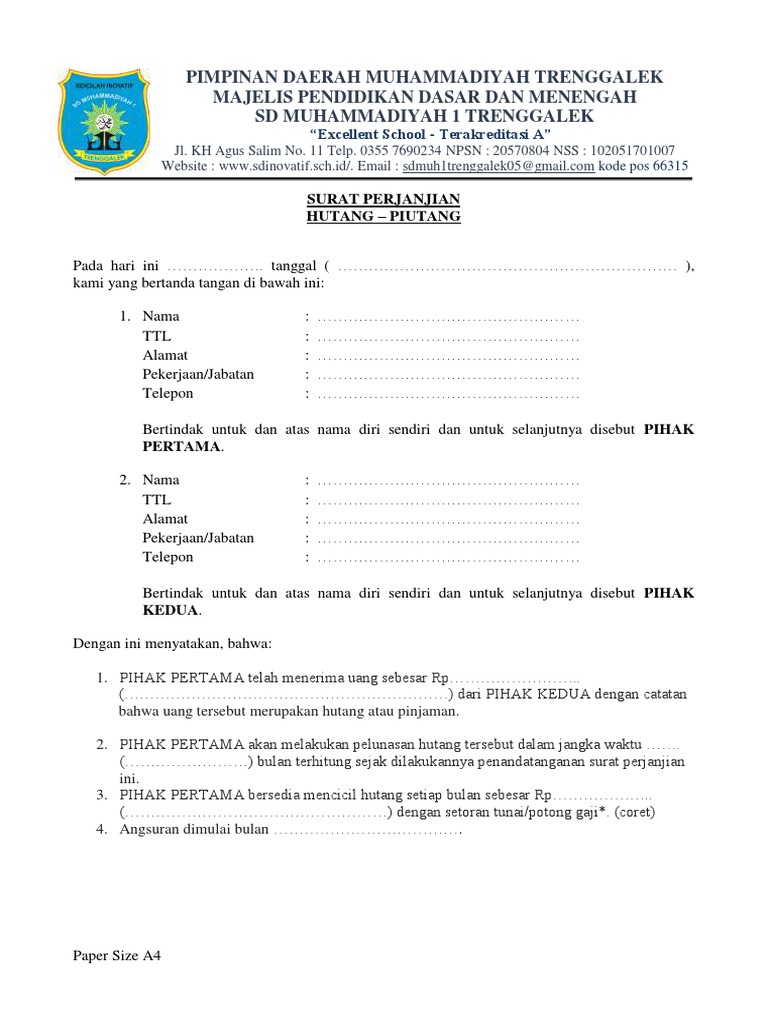 Surat Perjanjian Hutang (SPH) | PDF