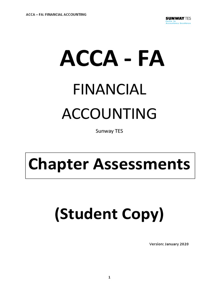 Sunway Tes Financial Accounting ACCA Chapter Assessment | PDF | Debits ...