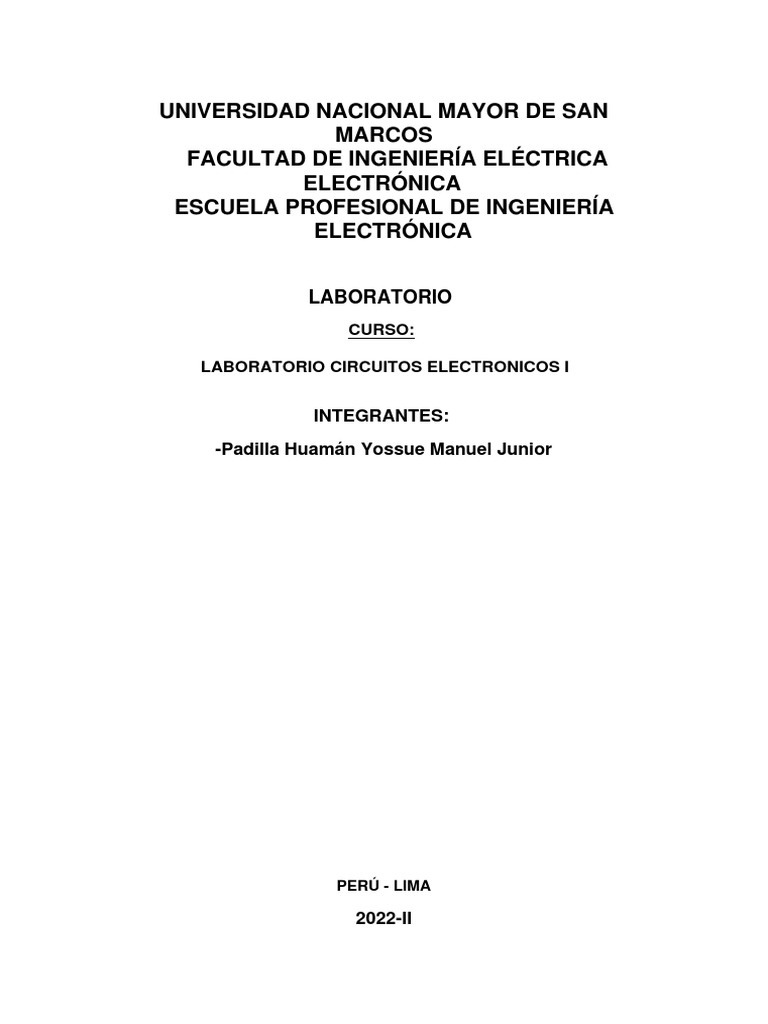 Padilla Huamán Yossue Manuel Junior Examen Final | Descargar gratis PDF | Electricidad ...