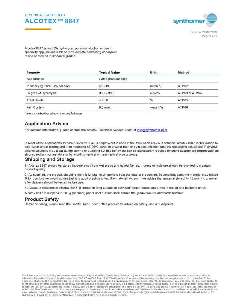 Alcotex 8847 | PDF | Polyvinyl Chloride | Intellectual Property