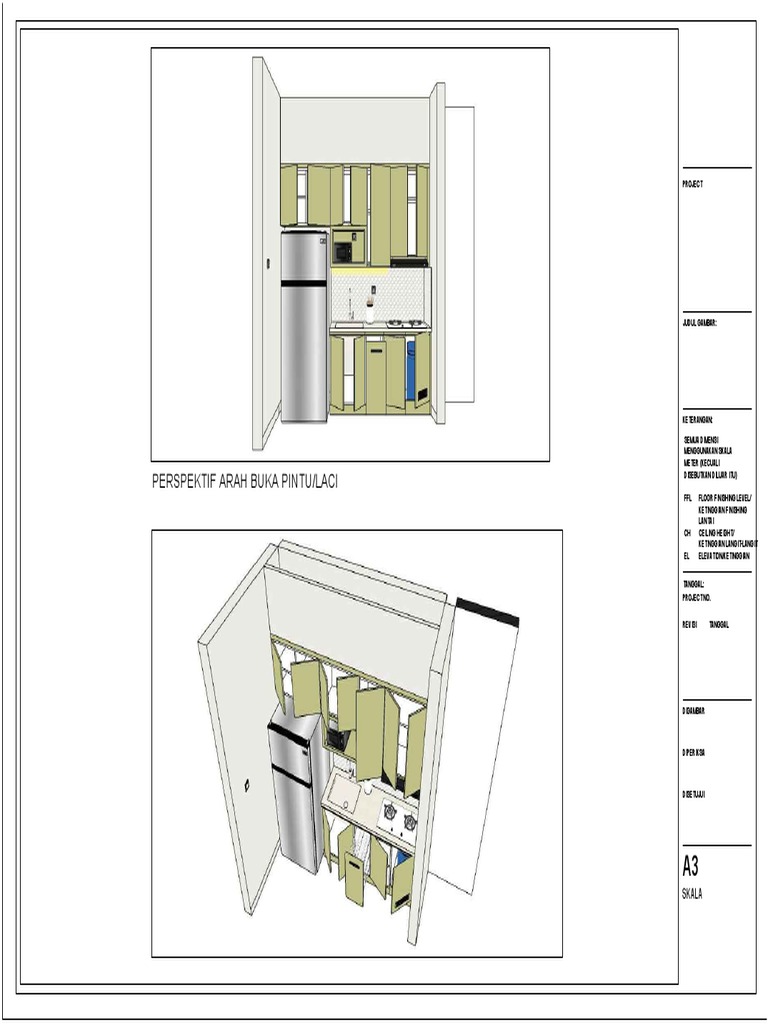 Portofolio Gambar Kerja Interior Kitchen Set-5 | PDF