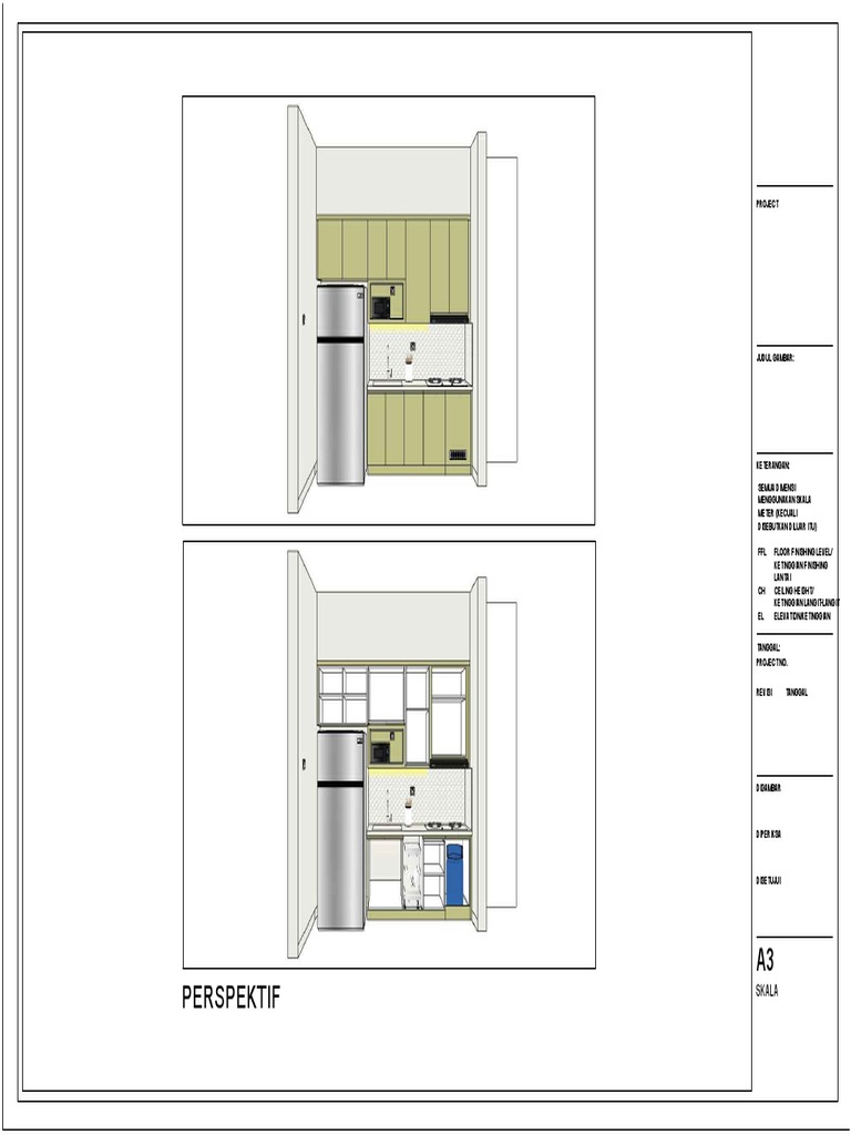 Portofolio Gambar Kerja Interior Kitchen Set-4 | PDF