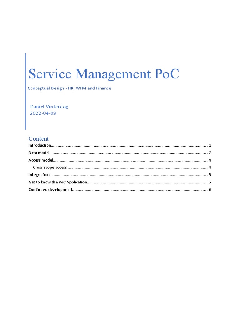 Service Management PoC Design Overview | PDF | Application Software | Data Model