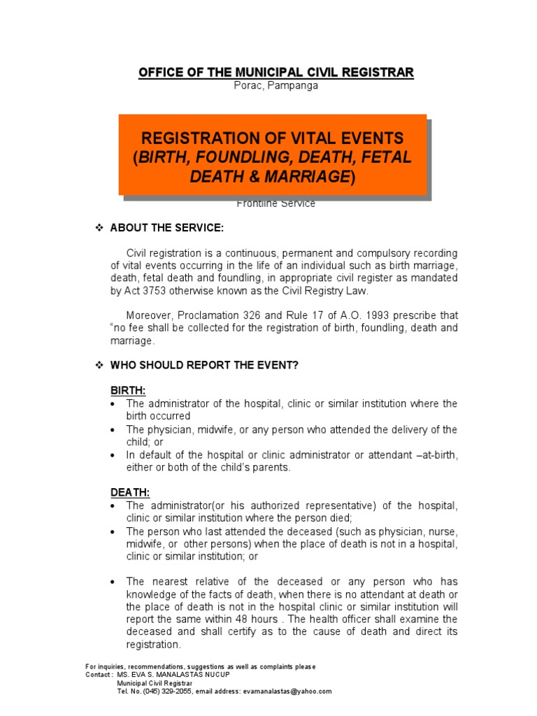 Municipal Civil Registrar Pdf Birth Certificate Complaint