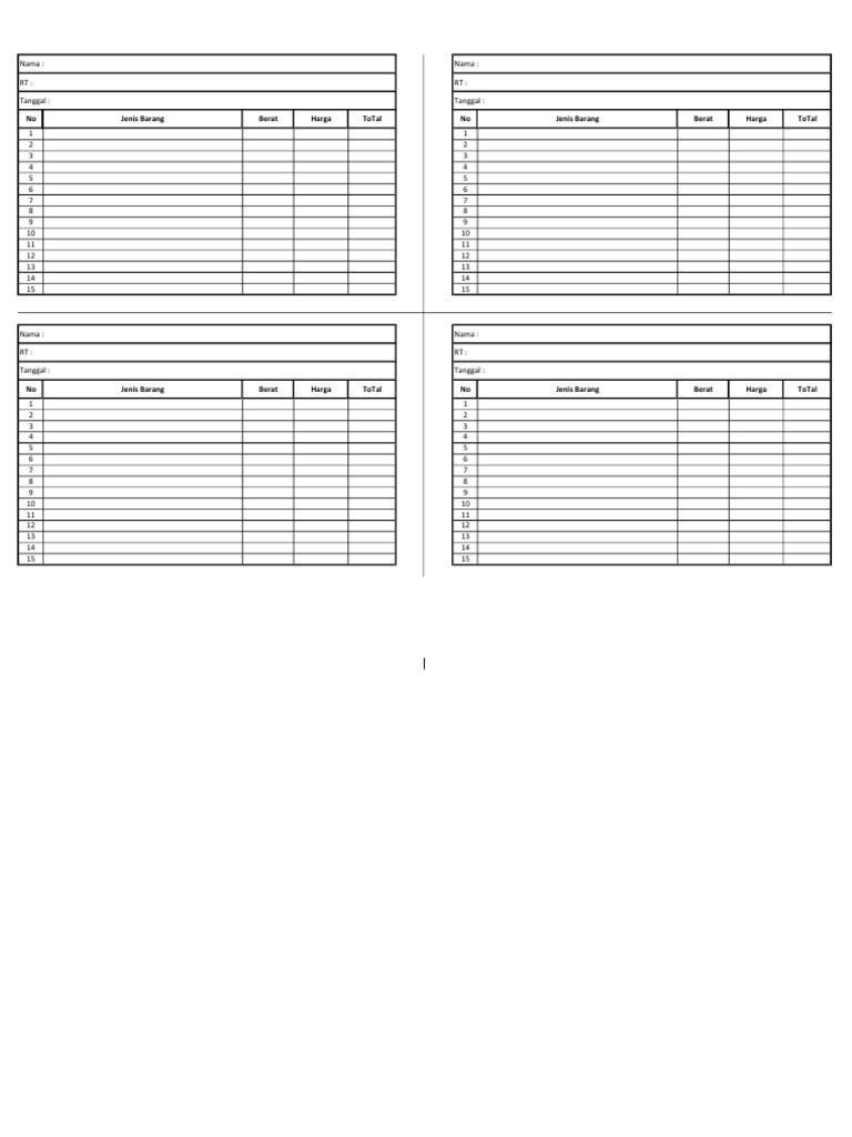 Form Timbangan | PDF