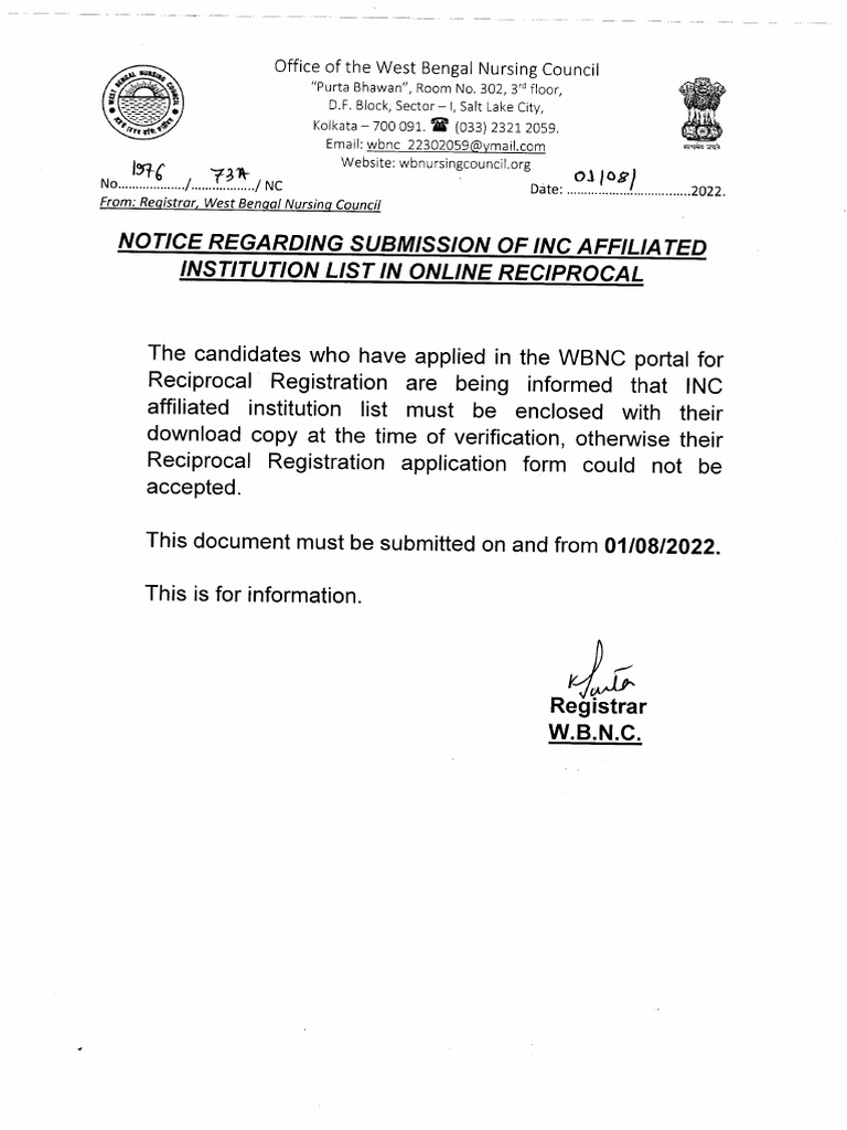 Submission If Inc Affiliated Instt List | PDF