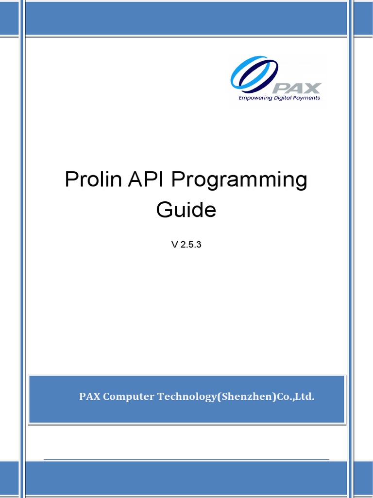 Prolin API Programming Guide (V2.5.3) - 20220330 | PDF | Documentation | Parameter (Computer ...