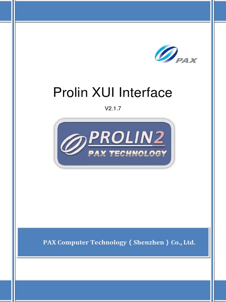 Prolin XUI Interface (V2.1.7) | PDF | Graphical User Interfaces | Button (Computing)