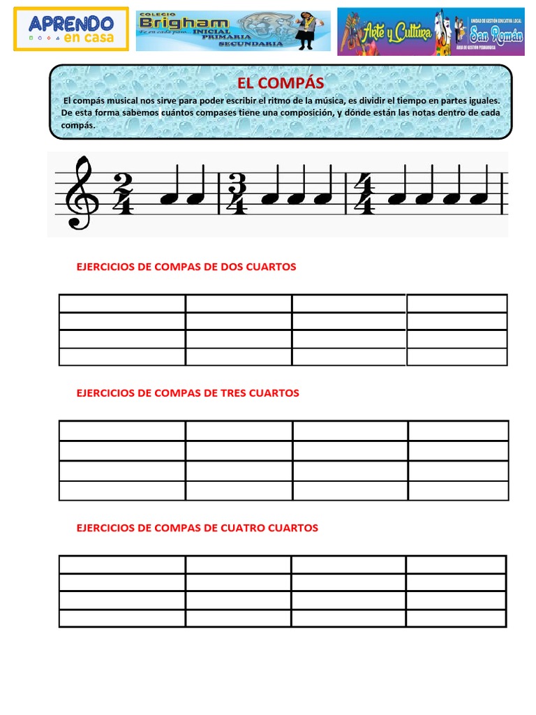 Ejercicios de Compás Musical para Niños | PDF