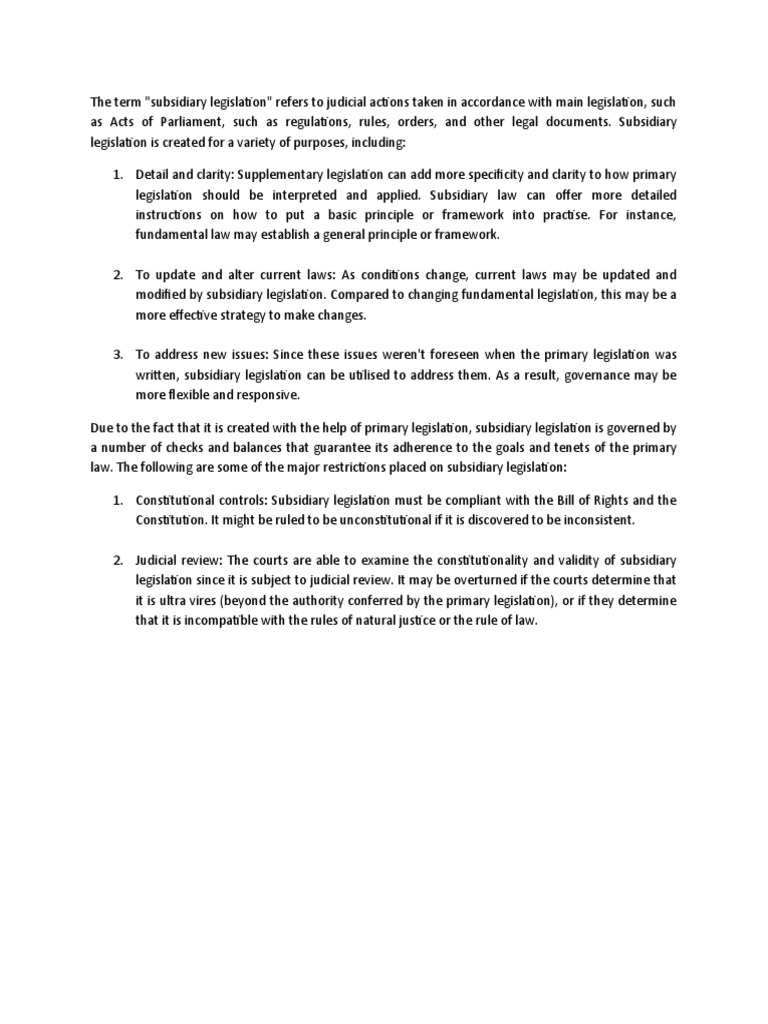 Subsidiary Legislation | PDF | Constitution | Judicial Review
