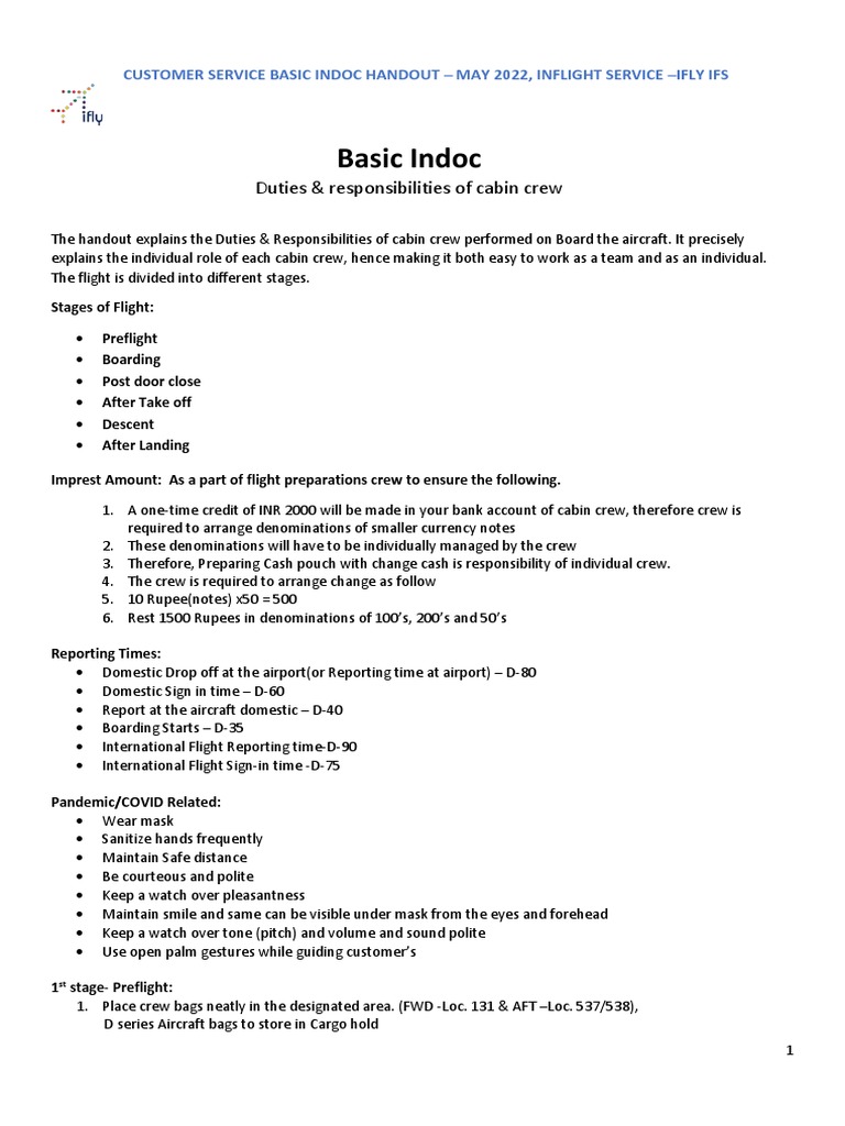 Customer Service Basic Indoc Handout-May 2022 | PDF | Airliner | Flight ...