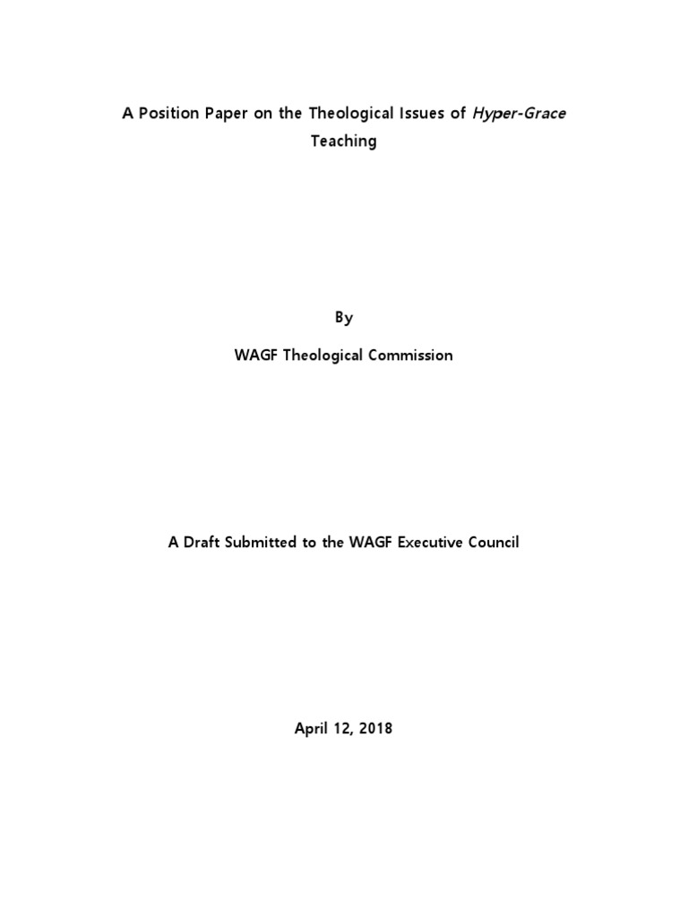 Hyper Grace Issue Position Paper Draft US Letter Format | PDF | Grace ...