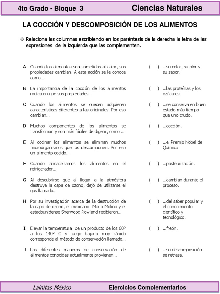 Cocción y descomposición de alimentos | PDF | Cocinando | Alimentos